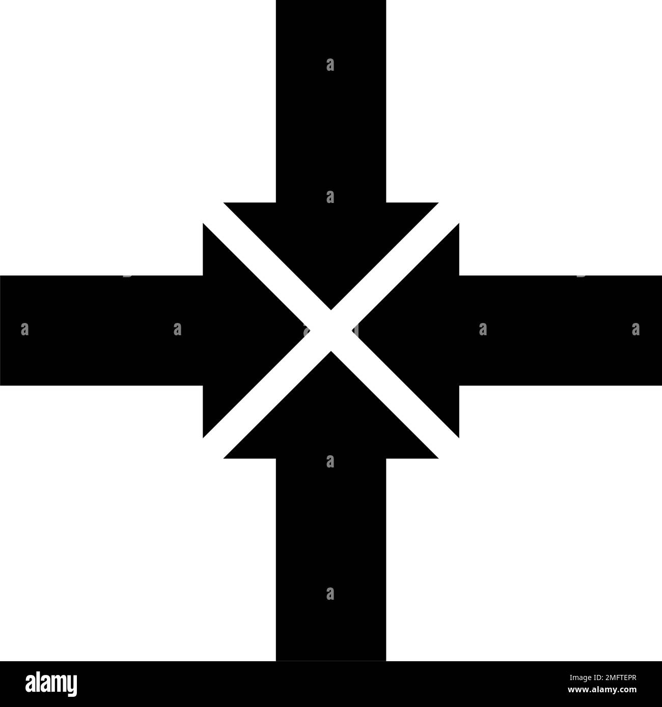 4 Direction Arrow in Center, Converge Arrows. Flat Vector Icon ...