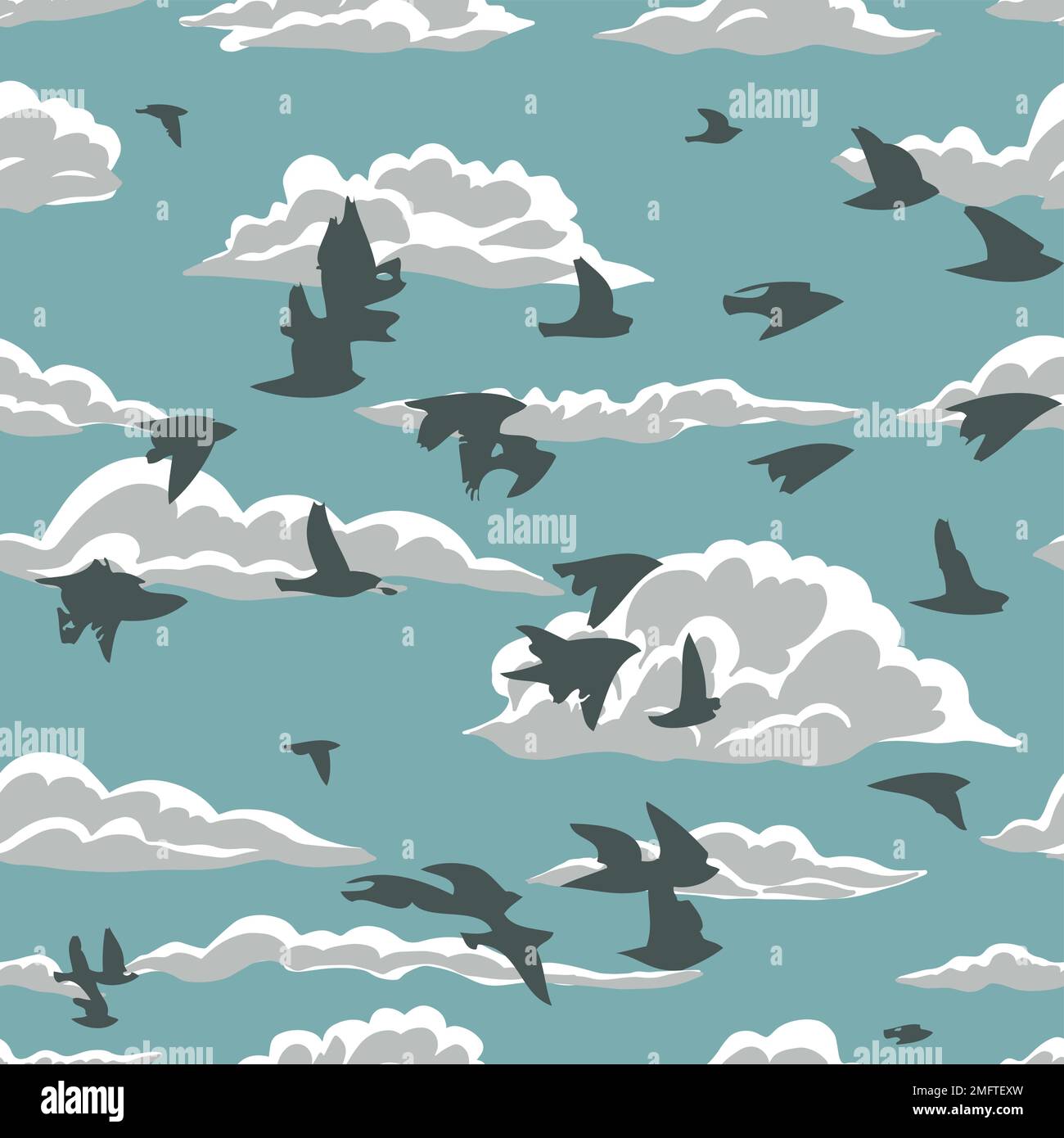 Wallpaper with starlings Stock Vector Images - Alamy
