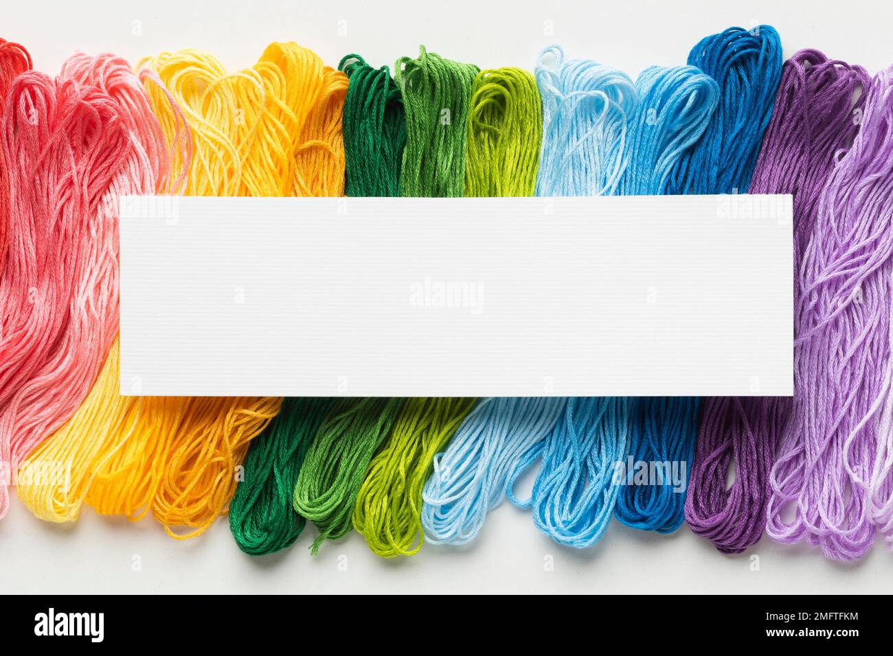 colorful thread arrangement flat lay Stock Photo - Alamy
