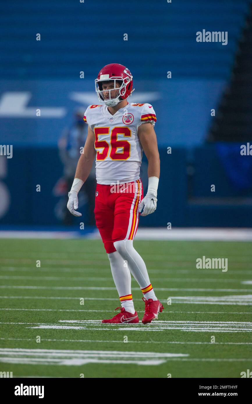 Kansas City Chiefs linebacker Ben Niemann (56) stands in position ...