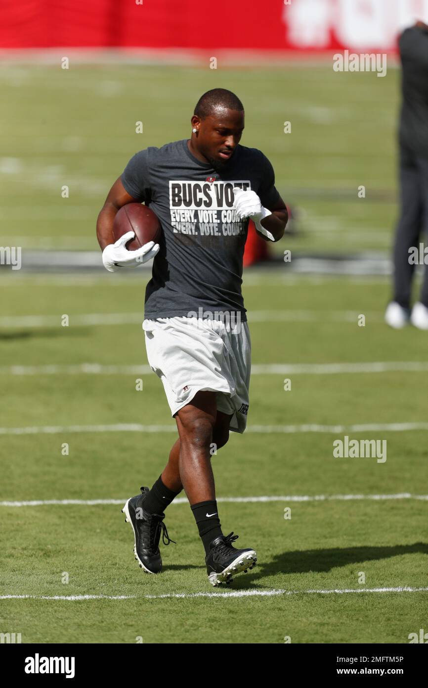 Tampa Bay Buccaneers running back LeSean McCoy (25) walks on the field ...