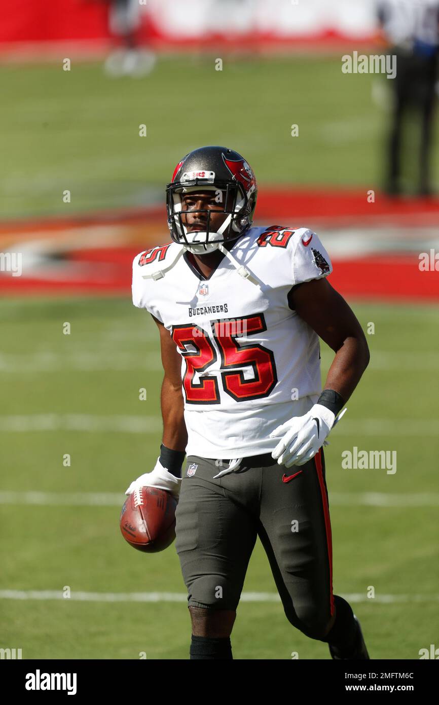 Tampa Bay Buccaneers running back LeSean McCoy (25) walks on the field ...