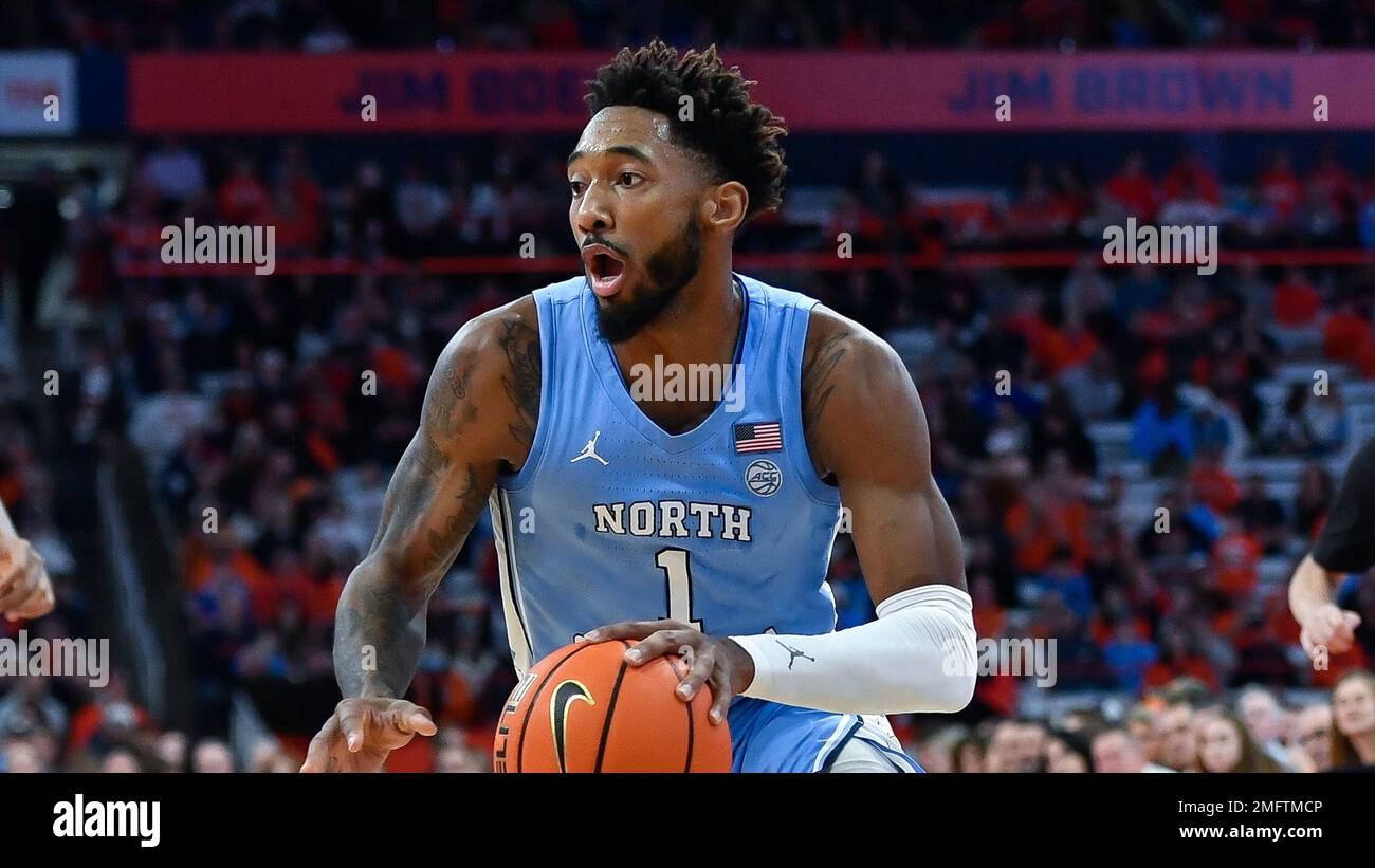 North Carolina forward Leaky Black (1) handles the ball during the ...