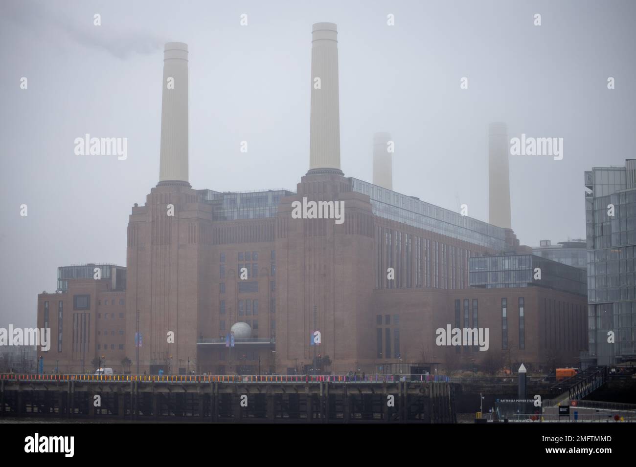 London UK - 25, Jan 2023: A view of Battersea Power Station from ...