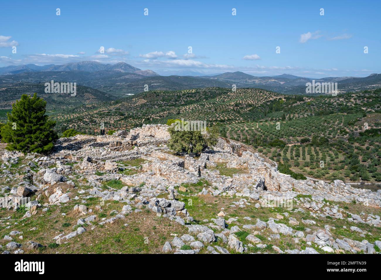 Citadel with walls, Mycenae, Greek archaeological site, Peloponnese ...