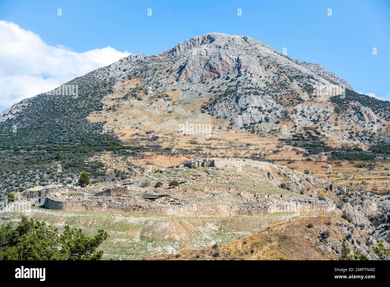 Citadel with walls, Mycenae, Greek archaeological site, Peloponnese ...