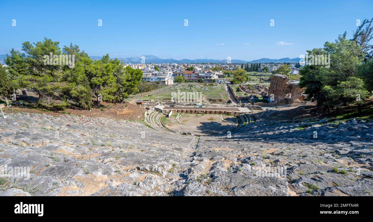 Amphitheatre, Archaeological Site, Argos, Peloponnese, Greece Stock ...