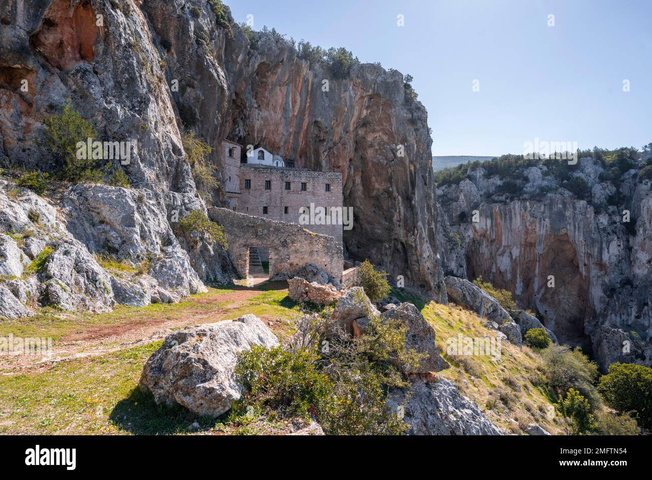 Ancient Byzantine Monastery of the Egg on a Rock Face, Iera Moni Agiou ...