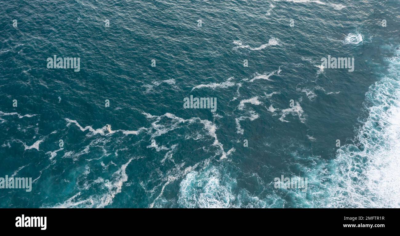 Aerial view, sea with waves from above, Madeira, Portugal Stock Photo ...