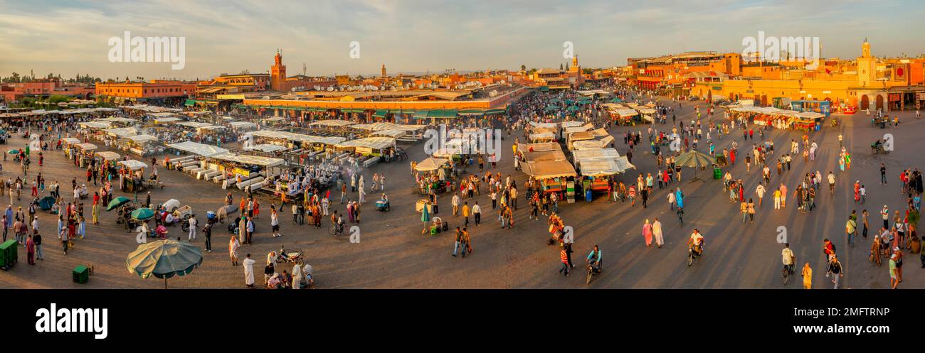 The Souq, market place, Djemaa el Fna, Marrakech, Morocco Stock Photo ...