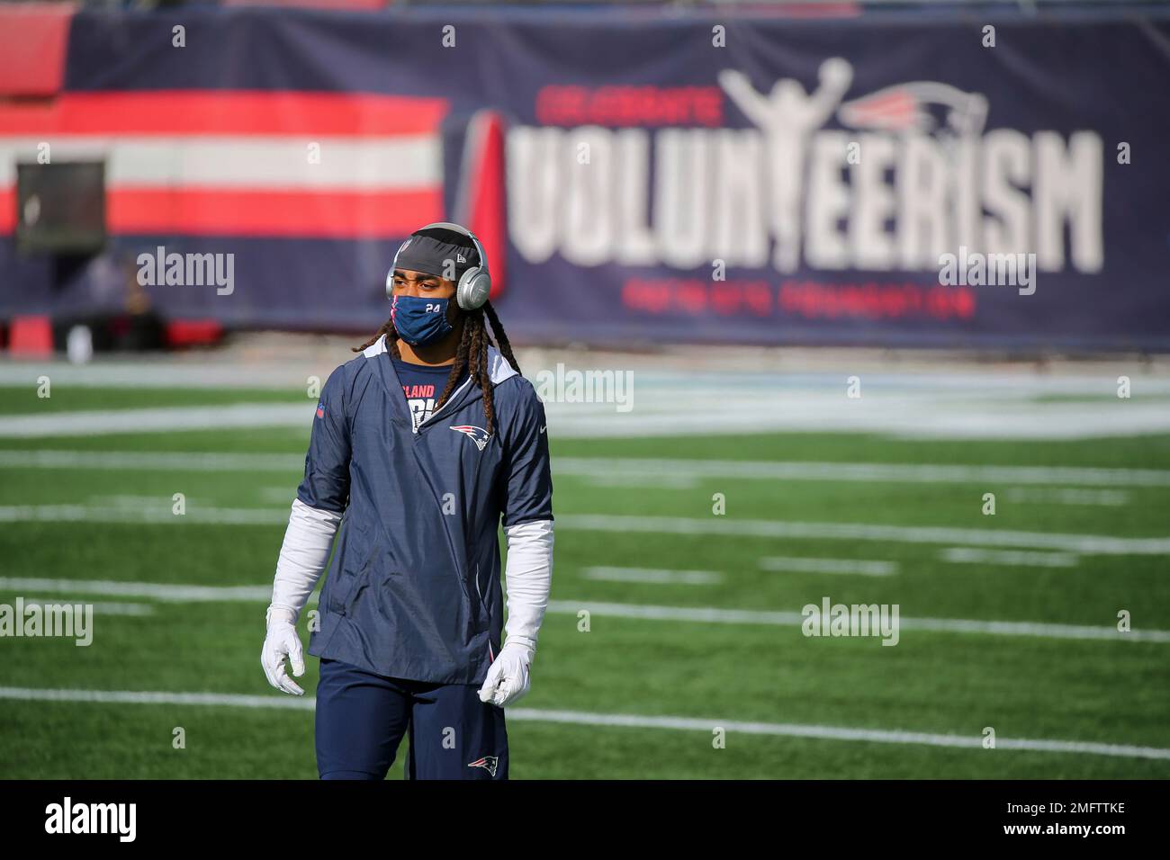 New England Patriots cornerback Stephon Gilmore (24) prior to an NFL ...