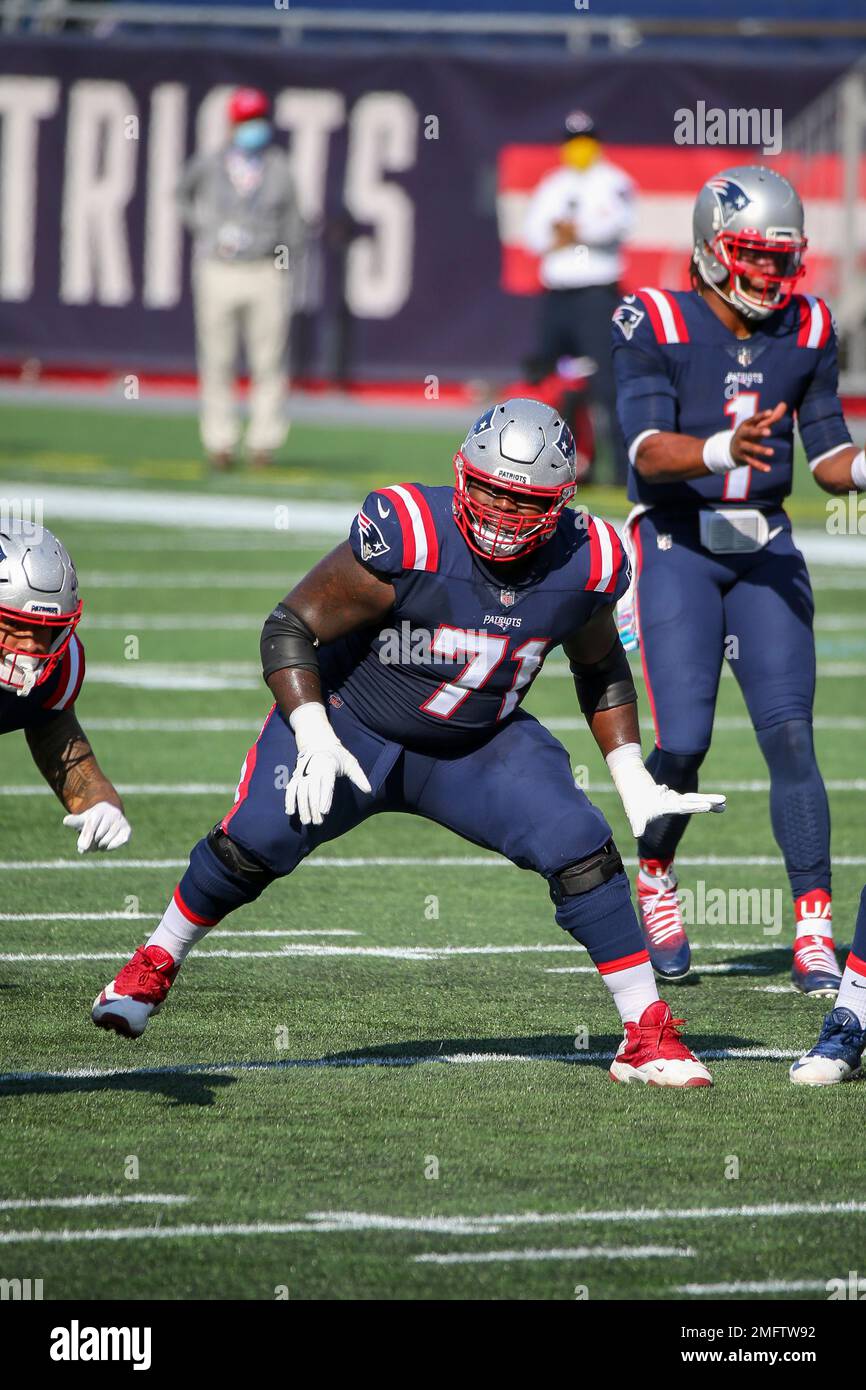 New England Patriots offensive lineman Mike Onwenu (71) during the ...