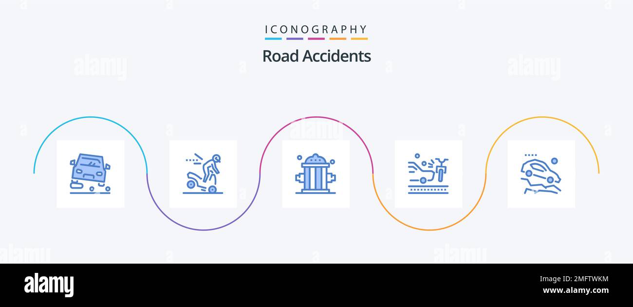 Road Accidents Blue 5 Icon Pack Including car. crash. firefighter. car ...