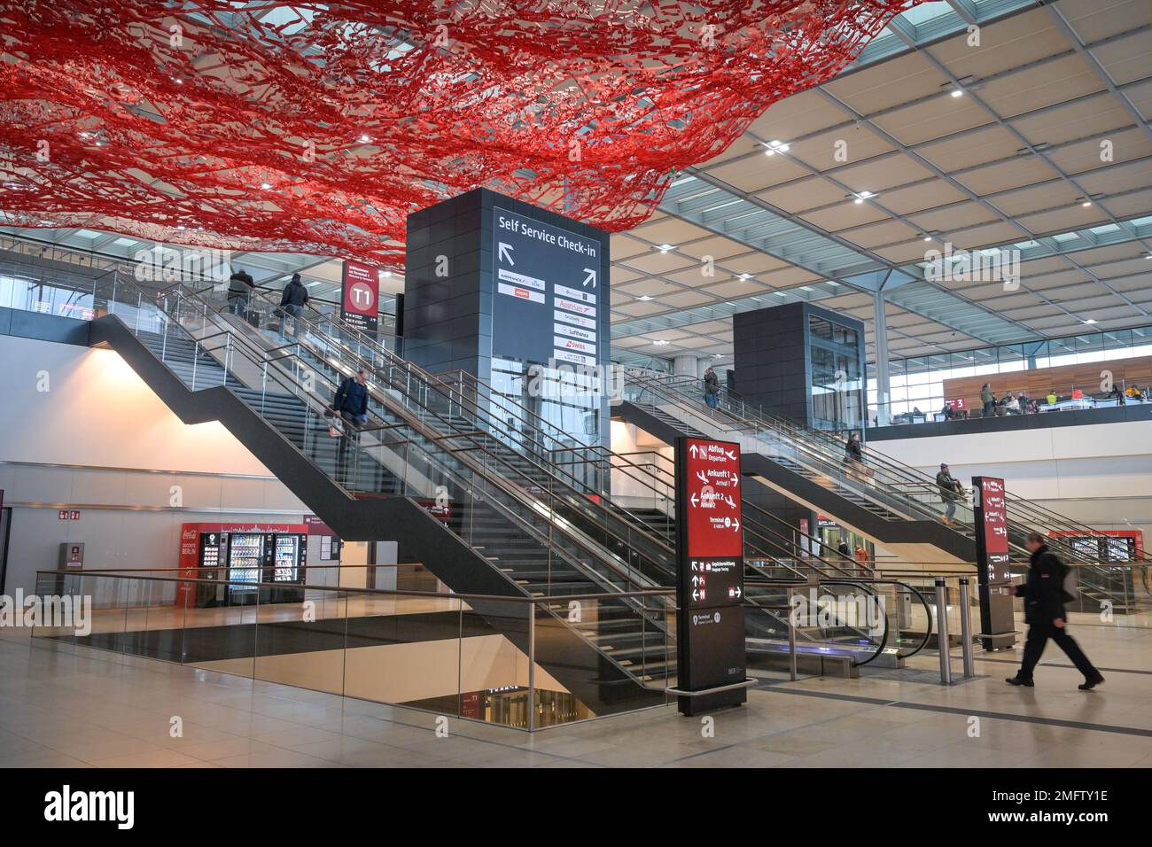 Escalator, Central Check-in Hall, Main Building, Terminal 1, BER ...