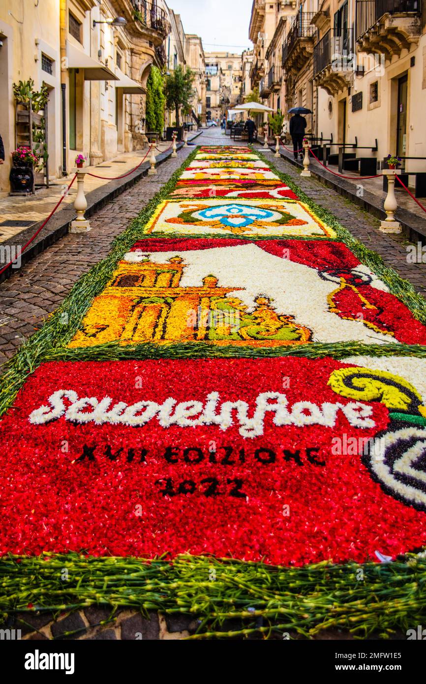 Flower Carpet, Festival Infiorata di Noto, Baroque City of Noto, Sicily ...