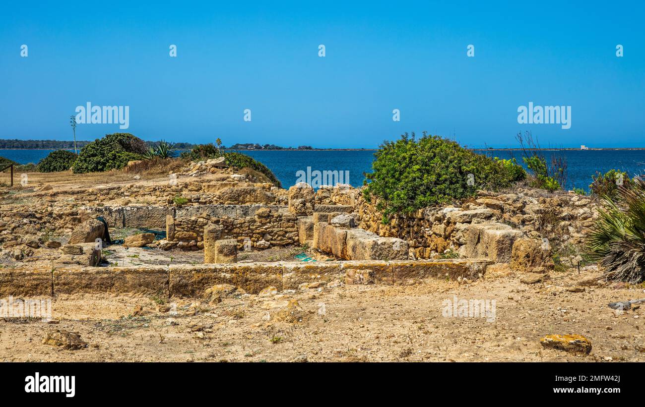 Western fortification, excavations, Phoenician island of Mozia, outpost ...