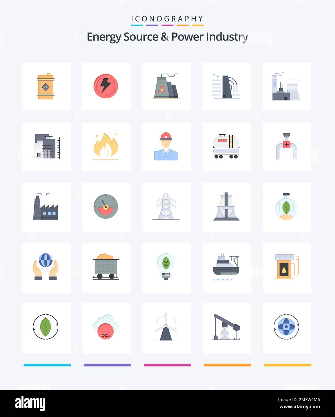 Creative Energy Source And Power Industry 25 Flat icon pack Such As ...