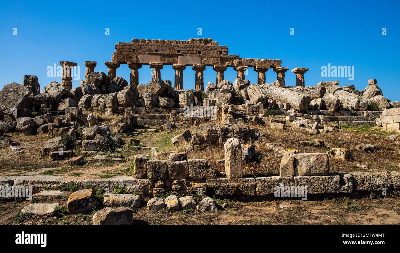 Acropolis with Temple C, Ancient Greek settlement Selinunte, Sicily ...