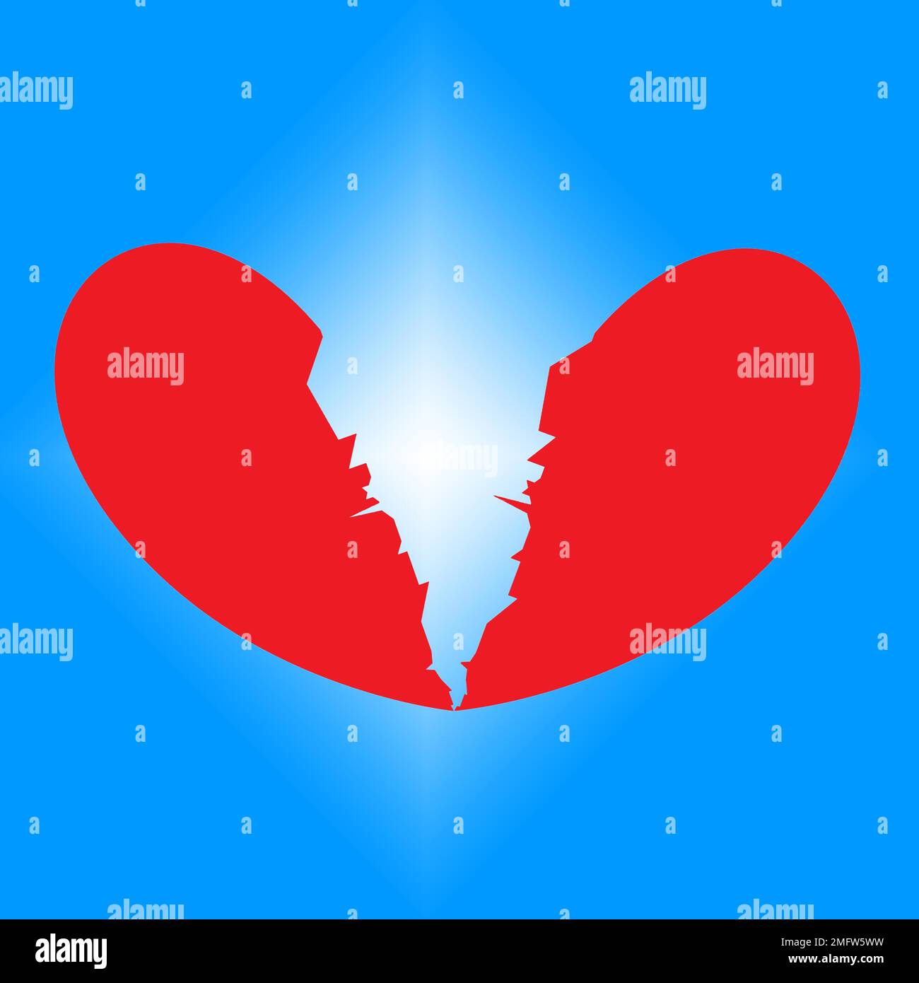 Broken heart, illustration Stock Photo - Alamy