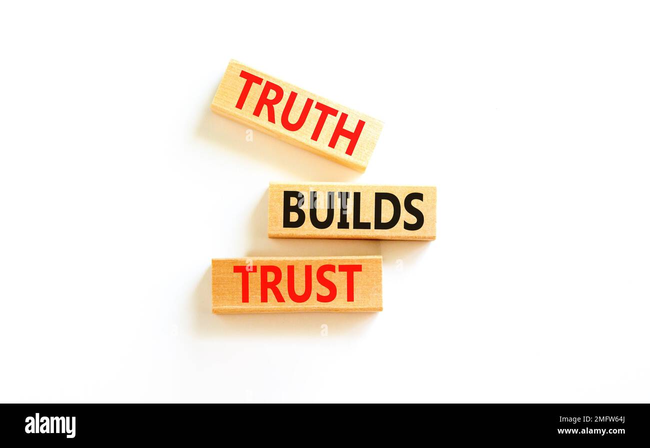Truth builds trust symbol. Concept words Truth builds trust on wooden ...