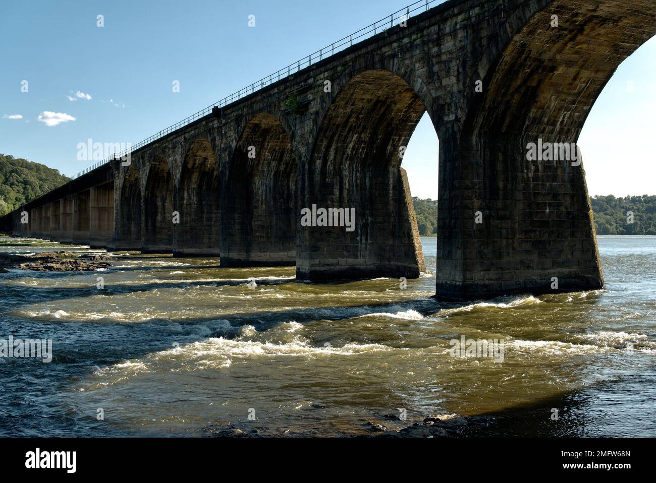 Shock Mill Railroad Bridge on the Susquehanna River Stock Photo - Alamy