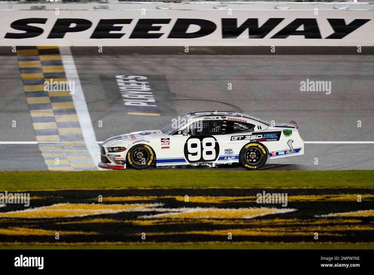 Chase Briscoe (98) crosses the finish line to win a NASCAR Xfinity ...