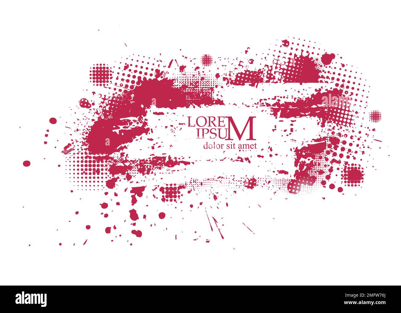 bright carmine red blob object on White Background. Color of 2023. Viva ...