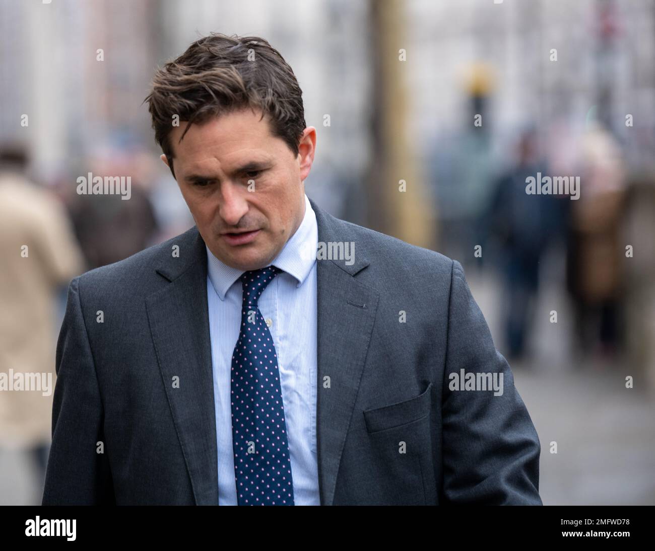 London, UK. 25th Jan, 2023. Johnny Mercer, Veterans Minister outside ...