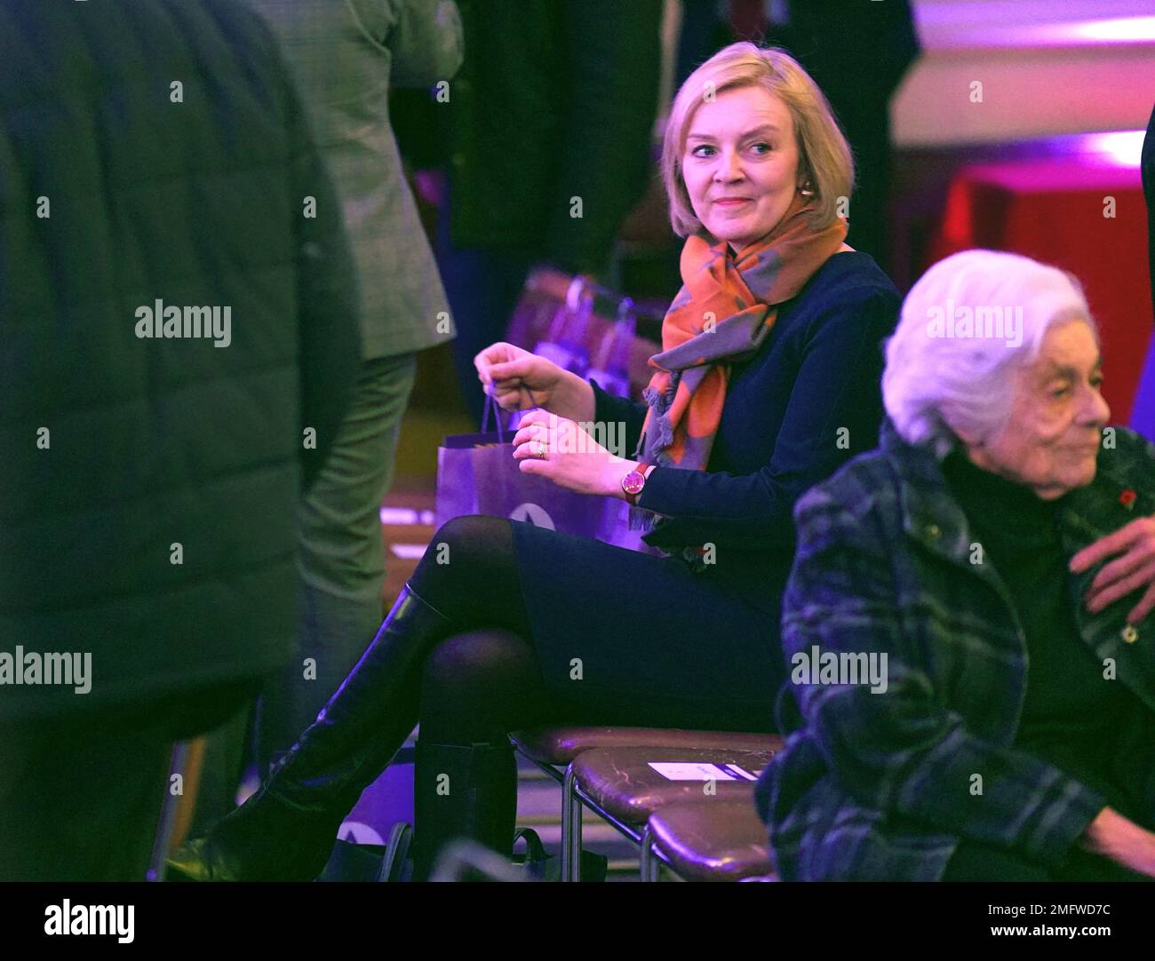 Former prime minister Liz Truss at a commemorative ceremony at St John ...