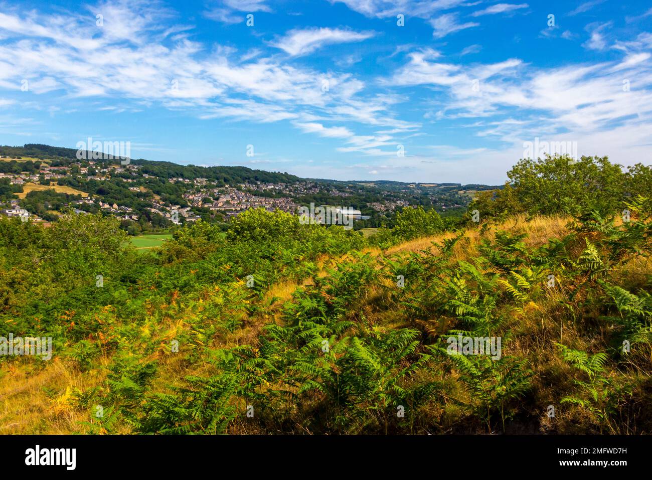 Rolling countryside near Oaker in the Derbyshire Dales area of the Peak ...