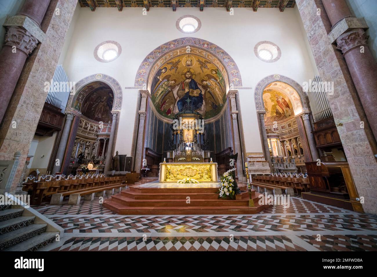 Altar and interior furnishings inside the church Messina Cathedral ...