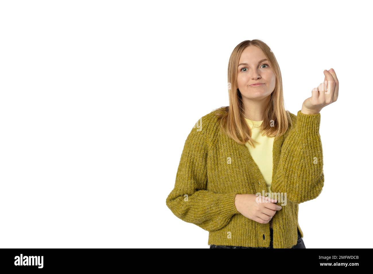 Young Blonde Girl Wearing Casual Clothes Doing Money Gesture With Hands
