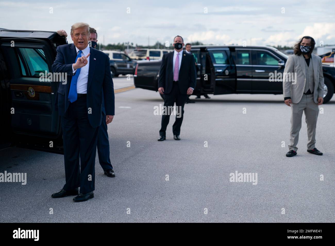 President Donald Trump is greeted by UFC fighter Jorge Masvidal after ...