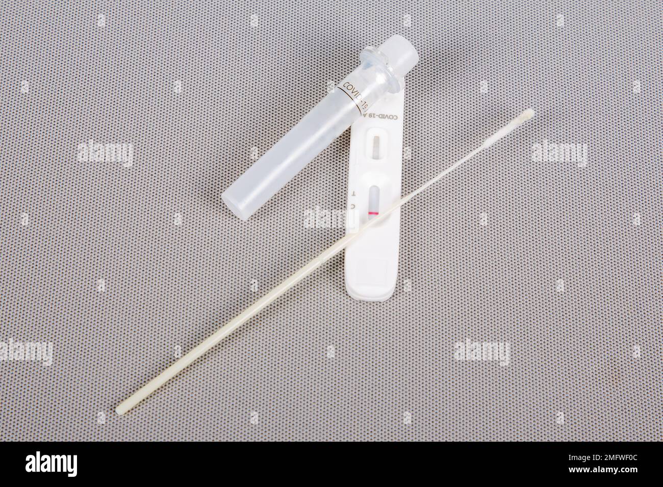 PCR test to COVID-19 coronavirus swab collection kit in close-up Stock ...