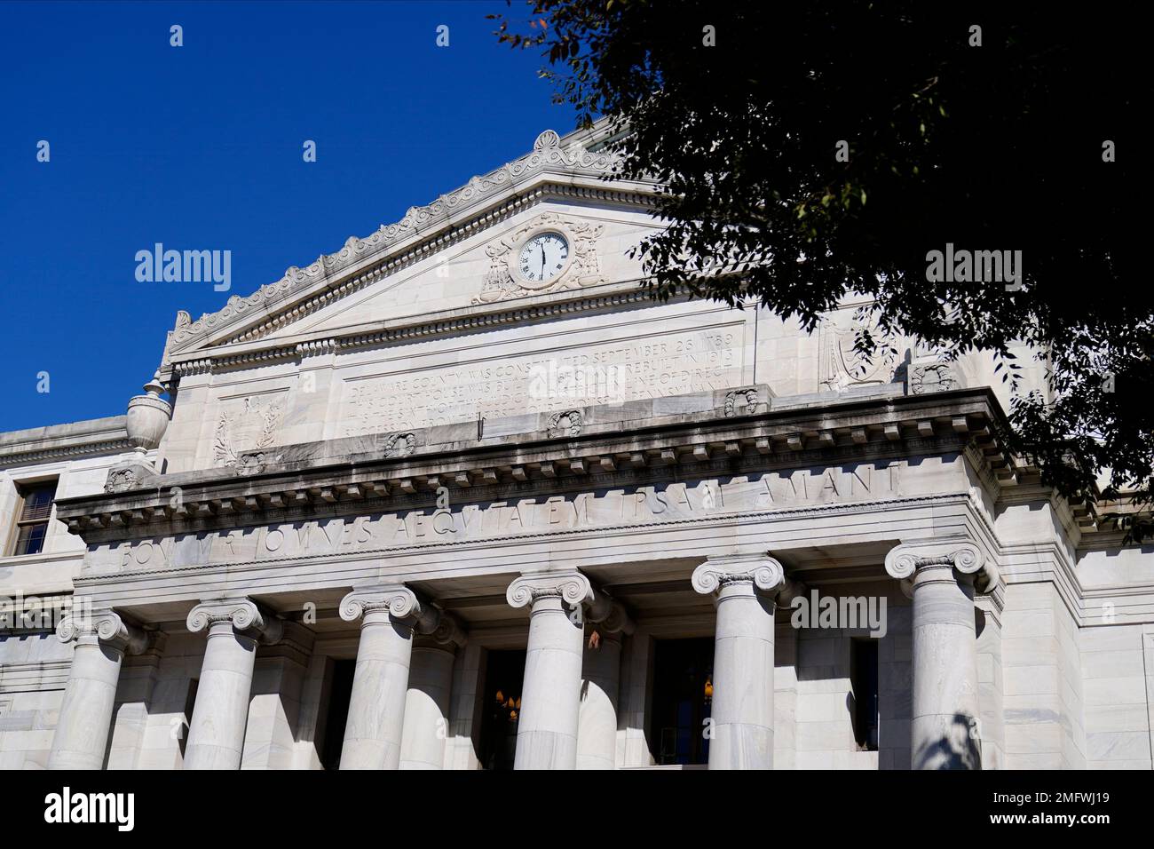The Delaware County, Pa., courthouse is seen, Wednesday, Oct. 14, 2020 ...