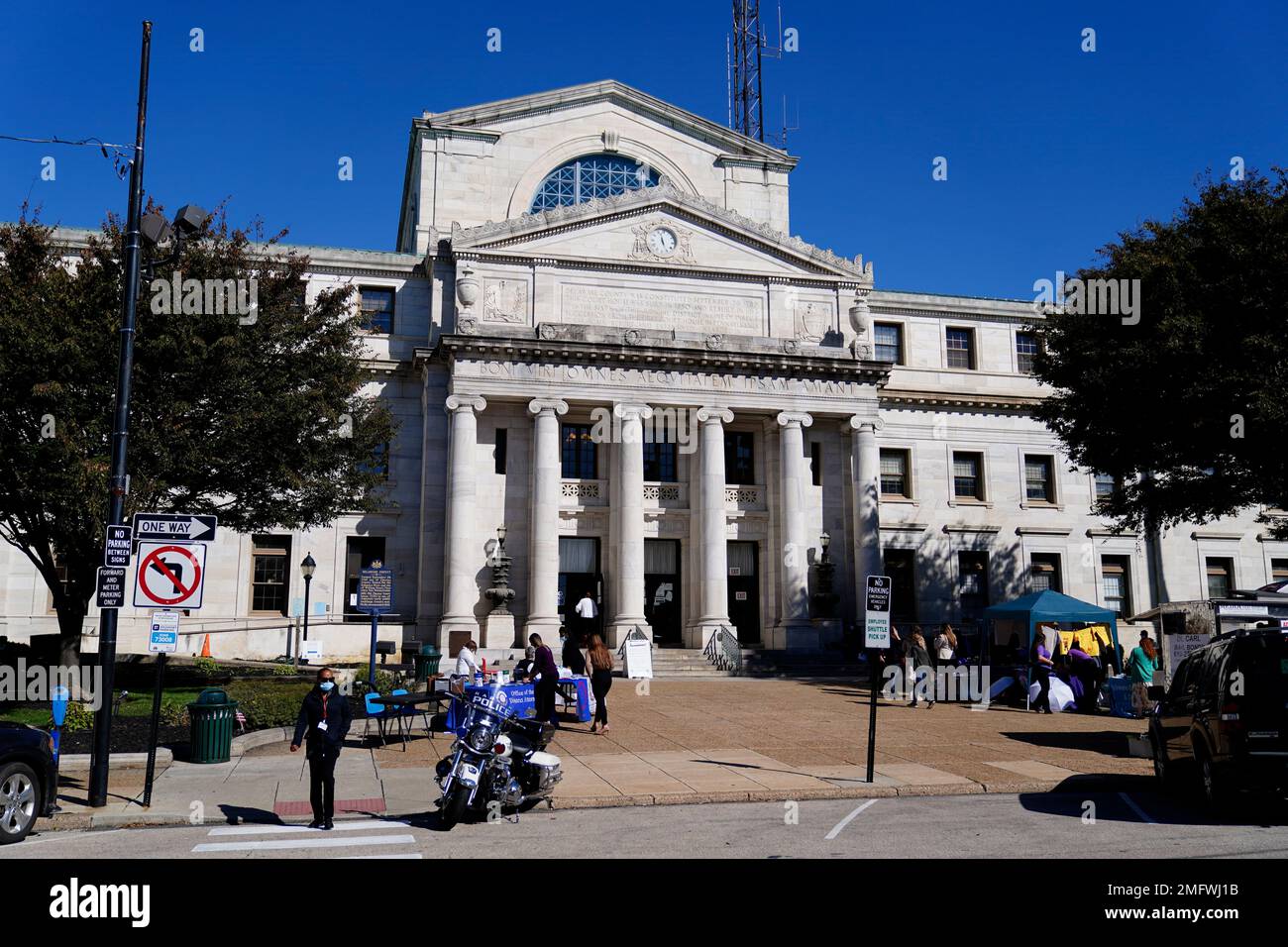The Delaware County, Pa., courthouse is seen, Wednesday, Oct. 14, 2020 ...