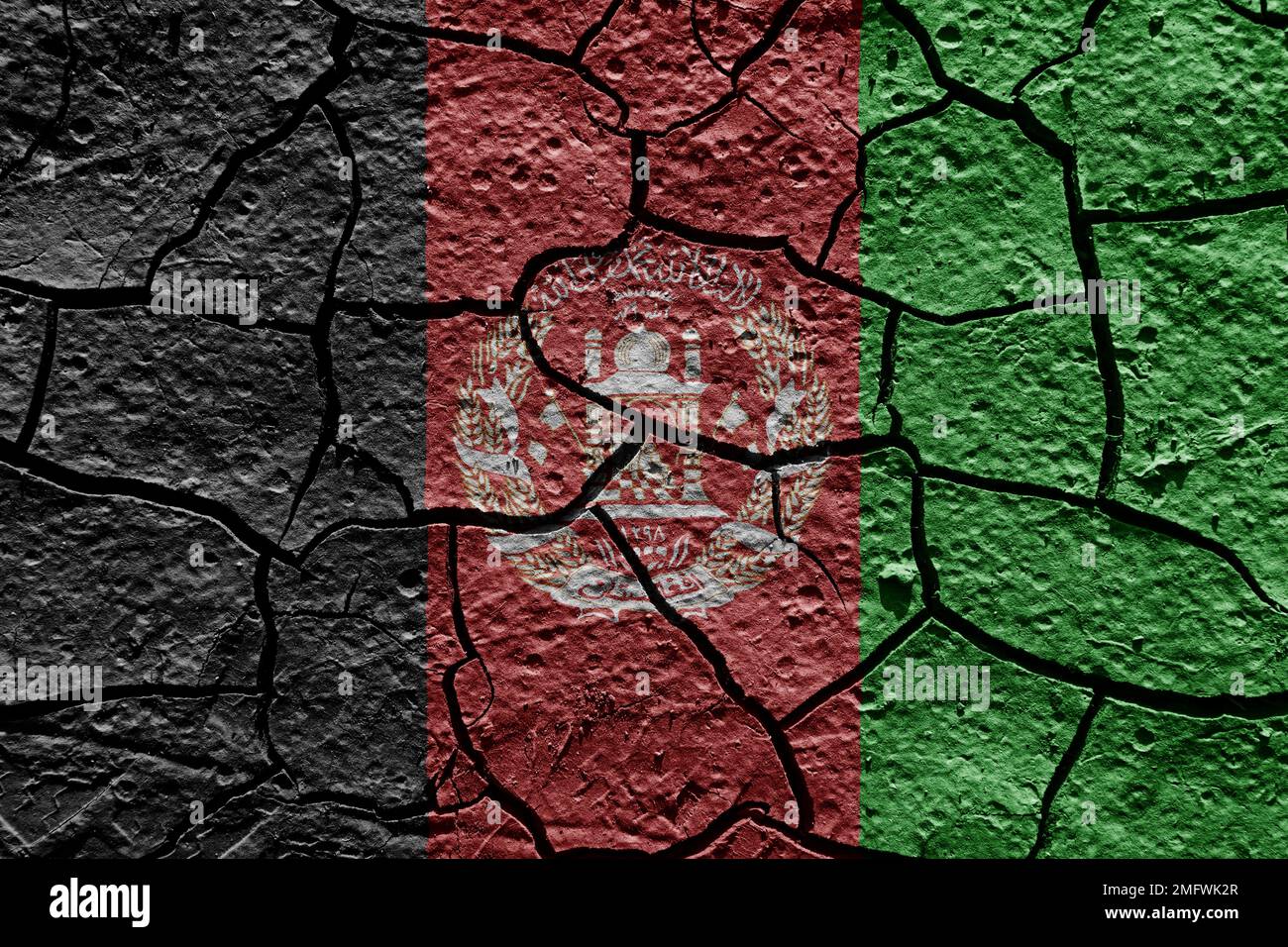 Afghanistan flag on a mud texture of dry crack on the ground Stock ...
