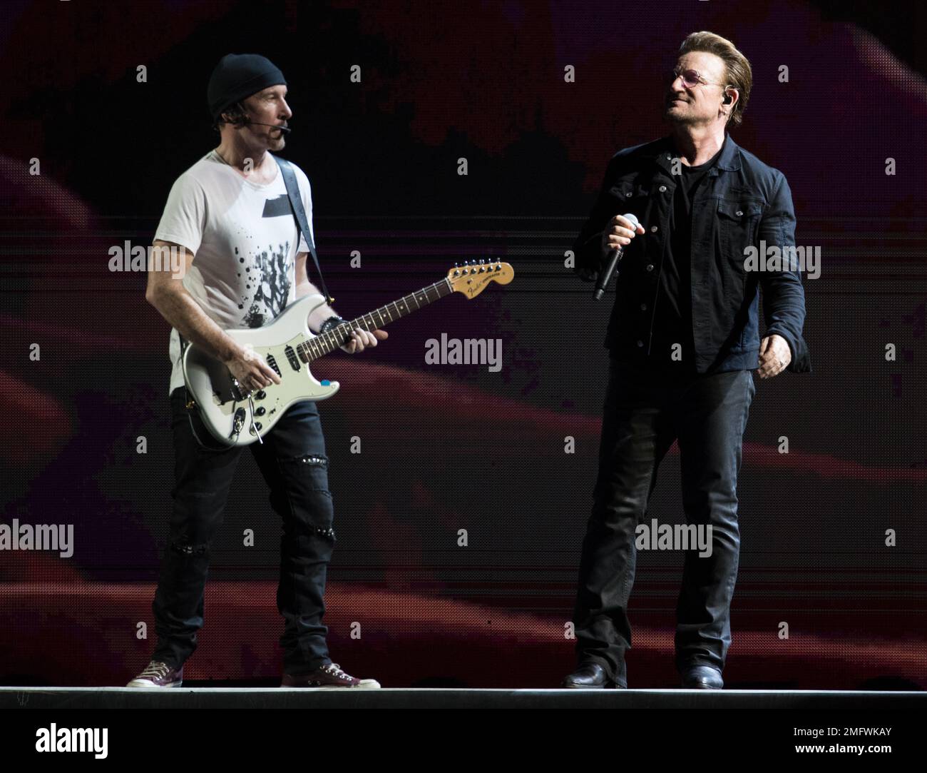 U2 in concert at Lincoln Financial Field in Philadelphia Stock Photo ...