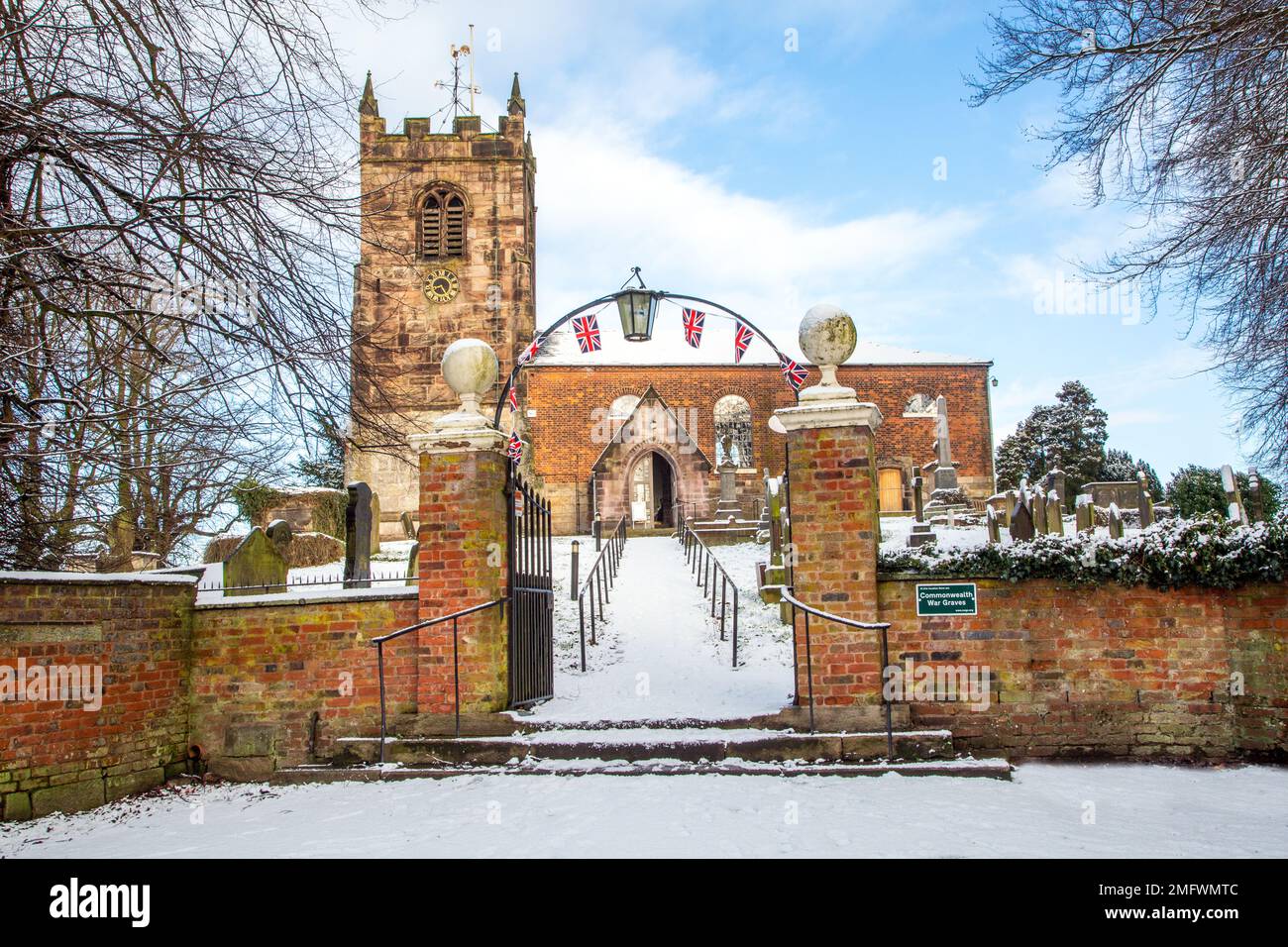 View of All Saints Church in the Cheshire village of Church Lawton ...