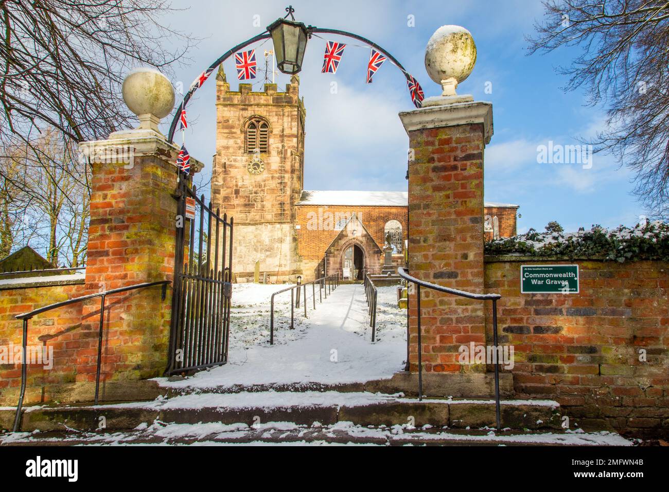 View of All Saints Church in the Cheshire village of Church Lawton ...