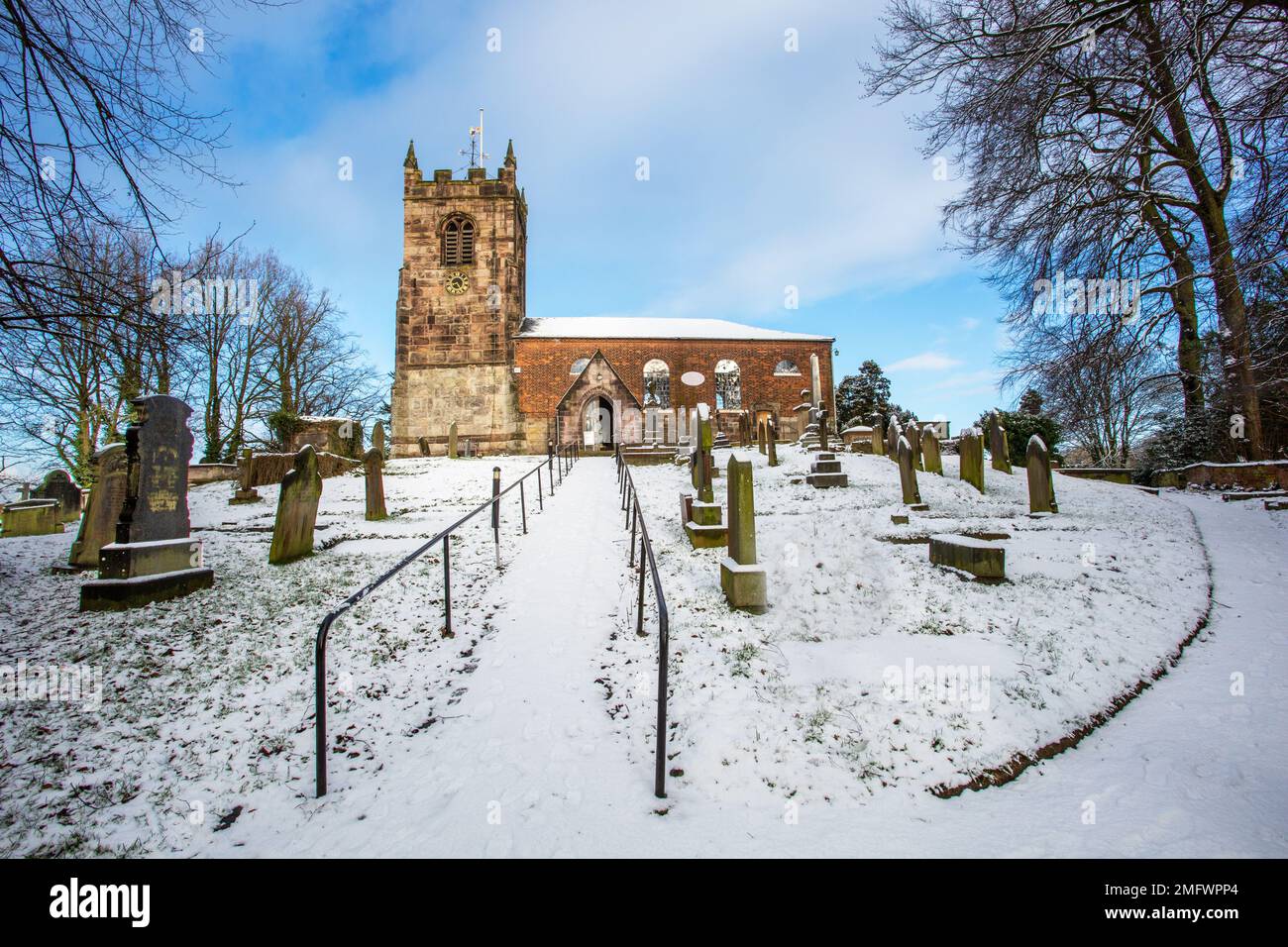 View of All Saints Church in the Cheshire village of Church Lawton ...