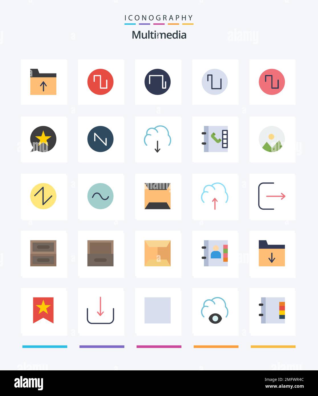 Creative Multimedia 25 Flat icon pack Such As multimedia. data. message ...