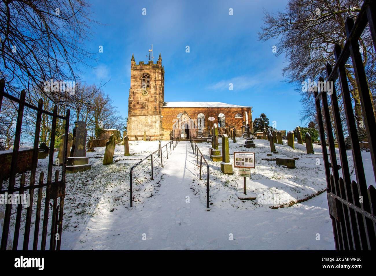View of All Saints Church in the Cheshire village of Church Lawton ...