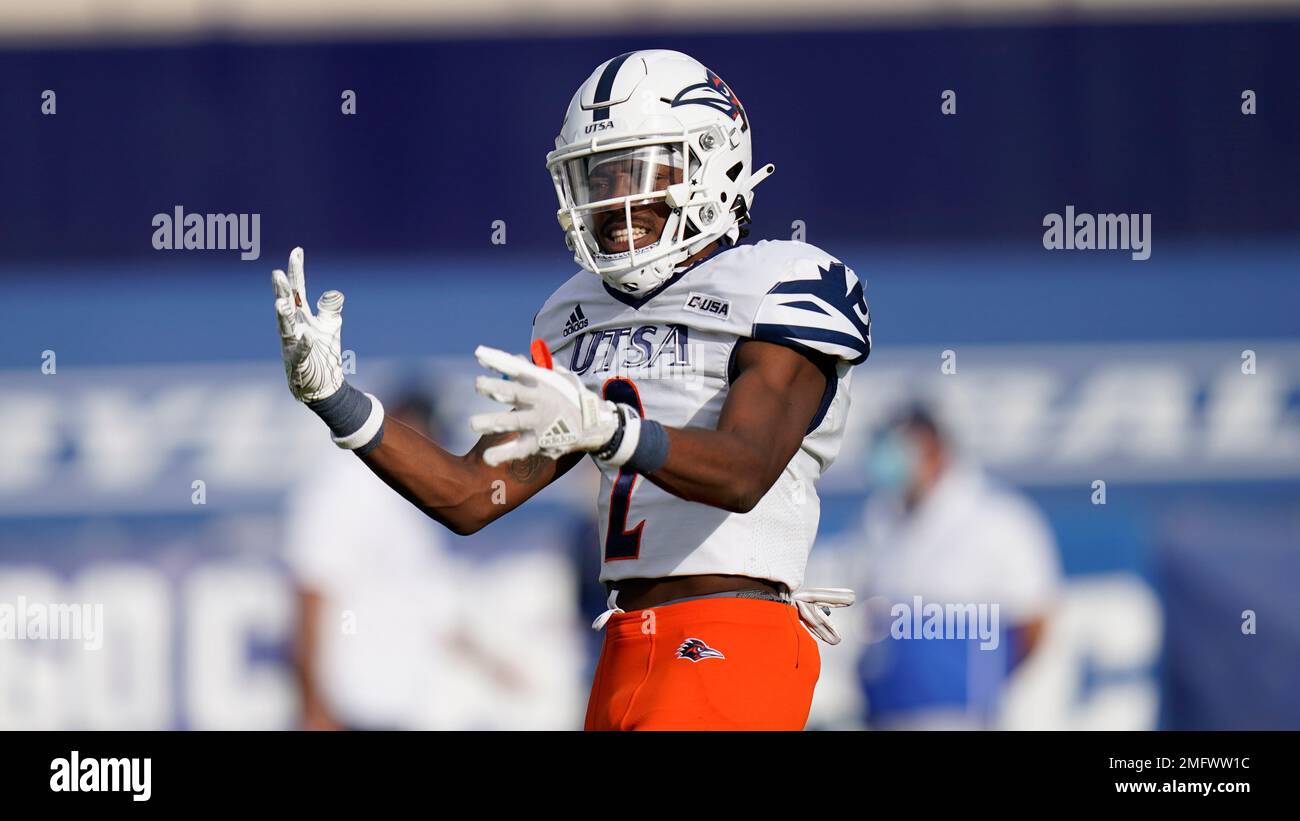 UTSA wide receiver Sheldon Jones (2) reacts in the second half during ...