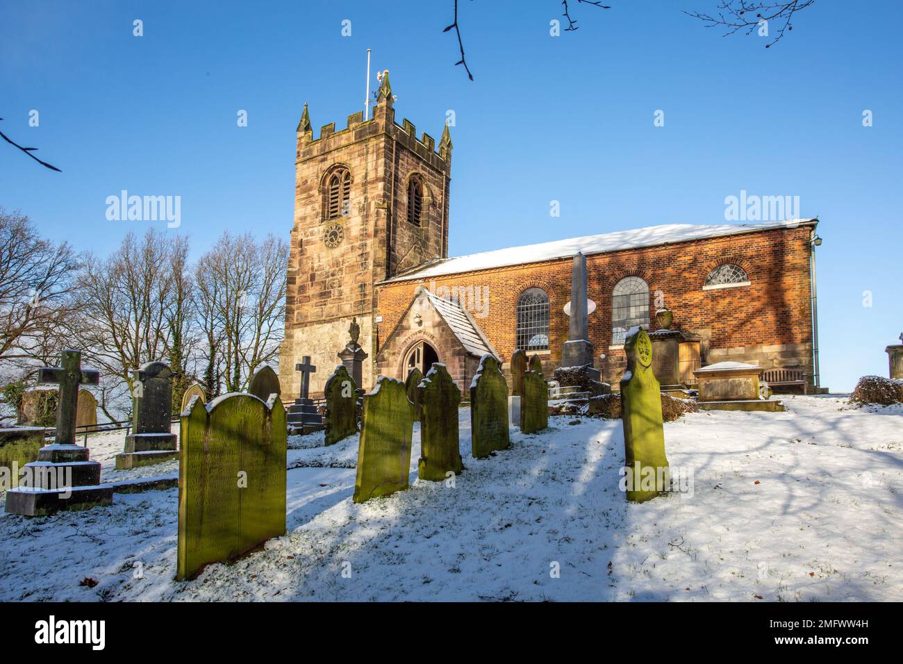 View of All Saints Church in the Cheshire village of Church Lawton ...