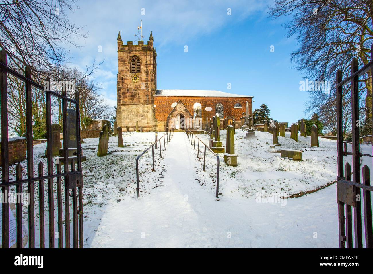 View of All Saints Church in the Cheshire village of Church Lawton ...