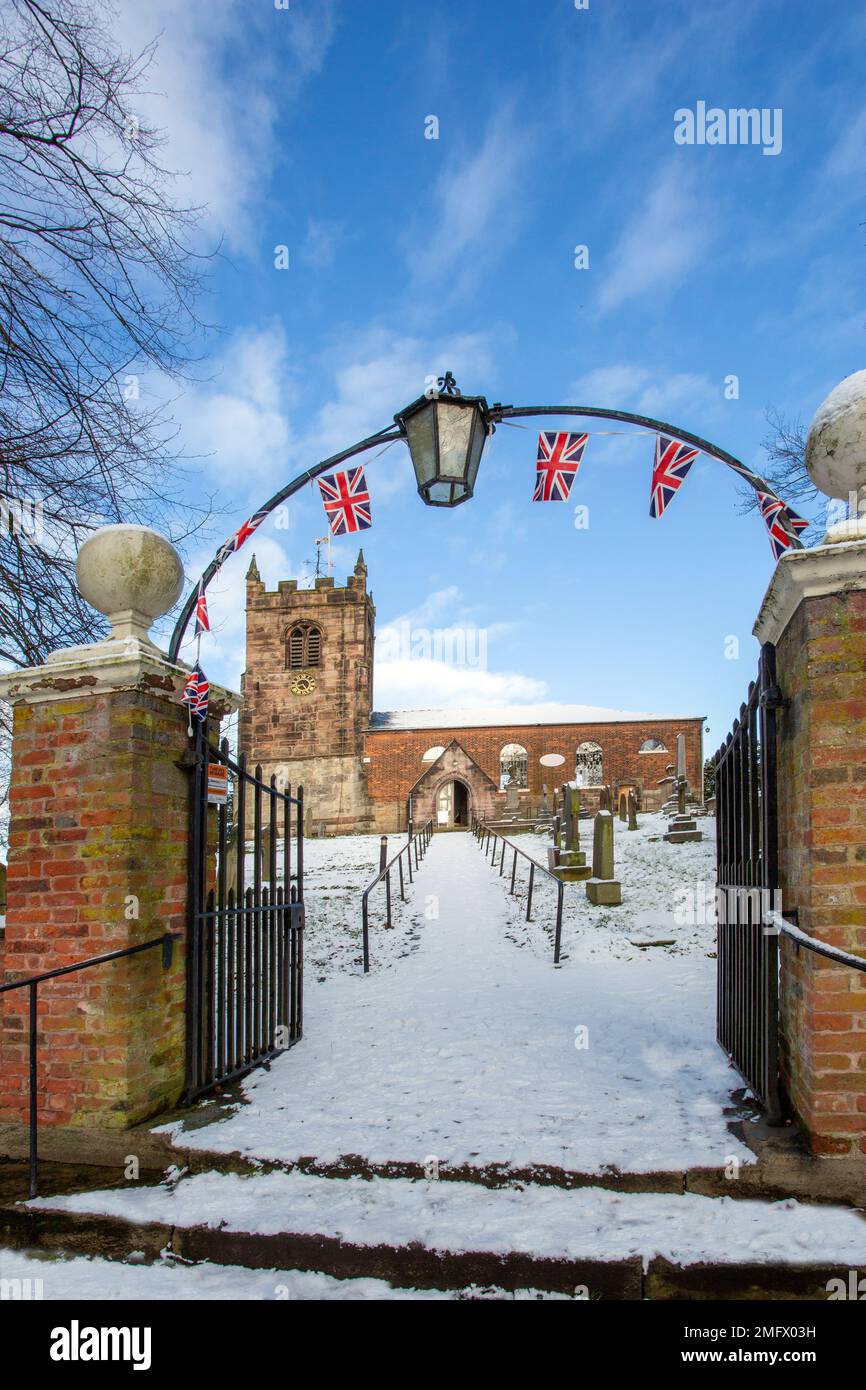 View of All Saints Church in the Cheshire village of Church Lawton ...