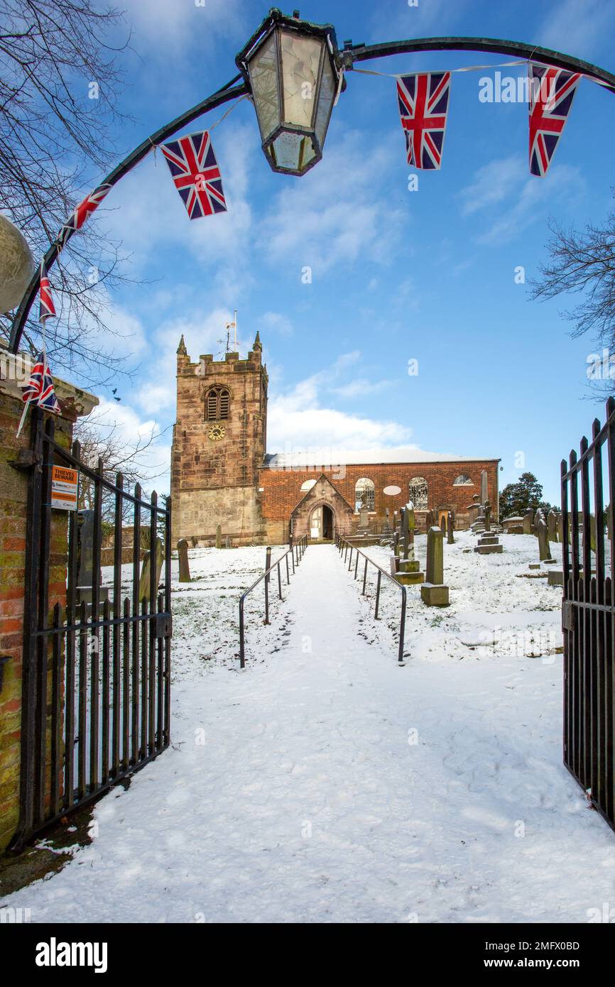 View of All Saints Church in the Cheshire village of Church Lawton ...