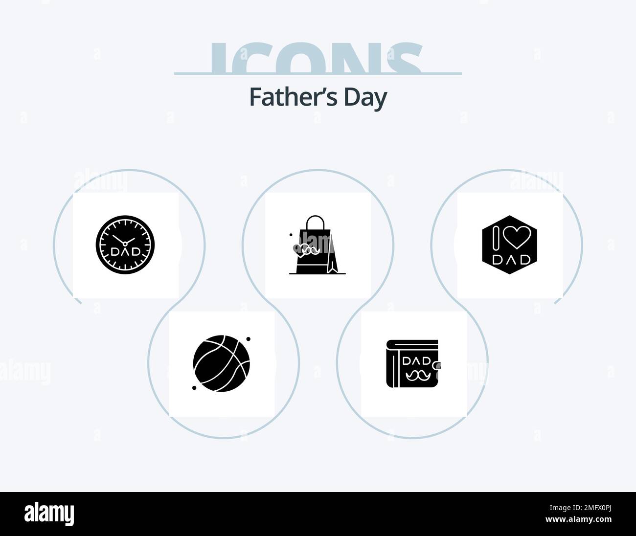 Fathers Day Glyph Icon Pack 5 Icon Design. dad. fathers day. father ...
