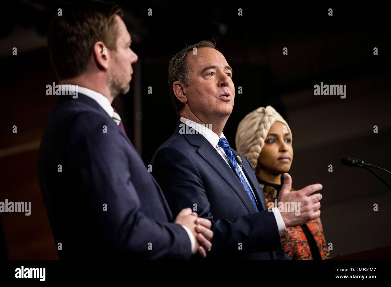 US Representative Adam Schiff (D-CA) speaks during a press conference ...